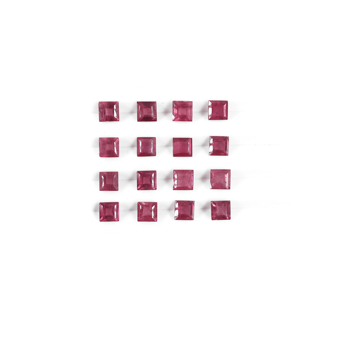 Natural Bangkok Ruby Calibrated Squares | 4mm & 5mm – Mittal Gems